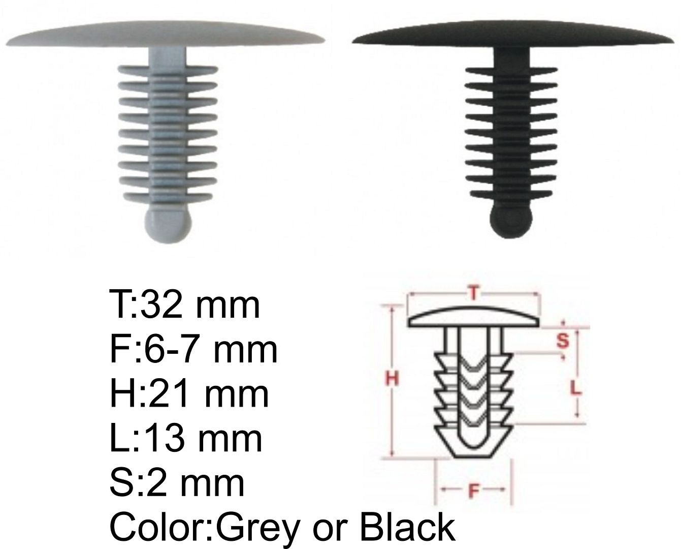 Plastic Car Trim Panel fir tree Clips universal roof cloth retainer ...